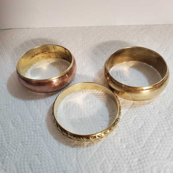 unbranded | Jewelry | Vintage Brass And Copper Bracelets Hippie Bangles ...